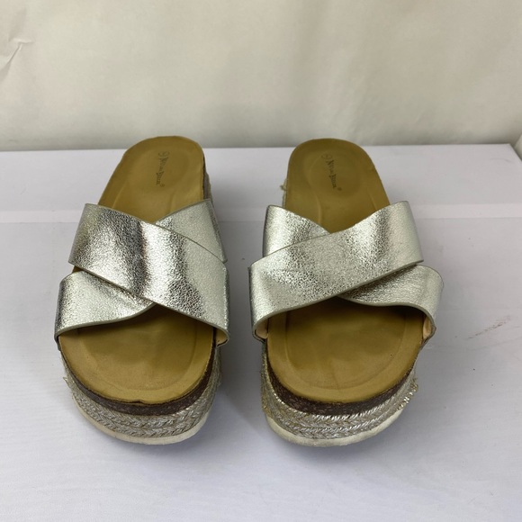 Nature Breeze | Shoes | Nature Breeze Silver Wedge Sandals | Poshmark
